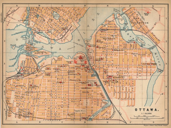 Items similar to 1900 Ottawa Canada Antique Map on Etsy