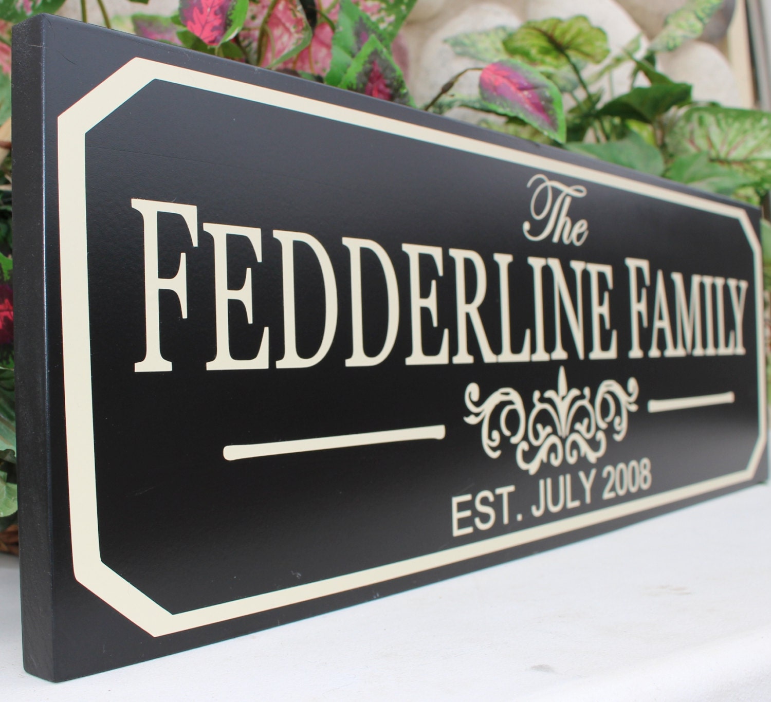Personalized family name signs wood last name family