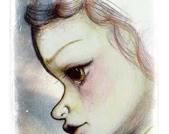 Items similar to original print- Tomorrow in Watercolor and Pencil on Etsy