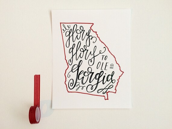 Art Print University of Georgia / Glory Glory by InsteadOfAshes