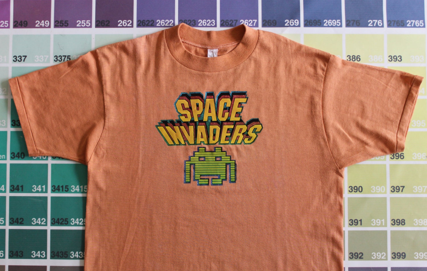 Vintage early 80s Space Invaders iron on transfer t shirt ...