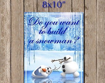 OLAF Sign Do you wanna build a snowman by PixelPerfectShoppe