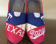 Unique texas rangers shoes related items | Etsy