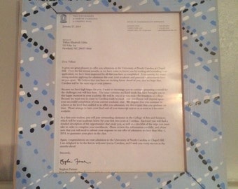 College acceptance letter frame