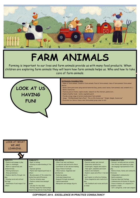 Farm Animals Observation Template by KrystleKernot on Etsy