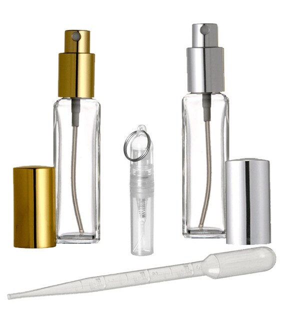 7.5ml Glass Fine Mist Atomizer Spray Bottle with Gold or