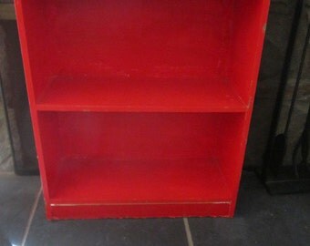 Small Primitive Red Cabinet ... Cute ... Some signs of age and wear ...