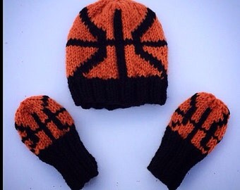 Basketball Hat and Mittens for a Preemie