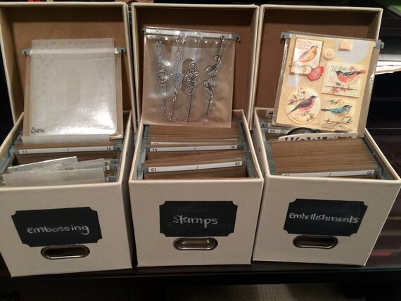 Stamp Organizer Craft Supply Organizer Box Polymer Clear