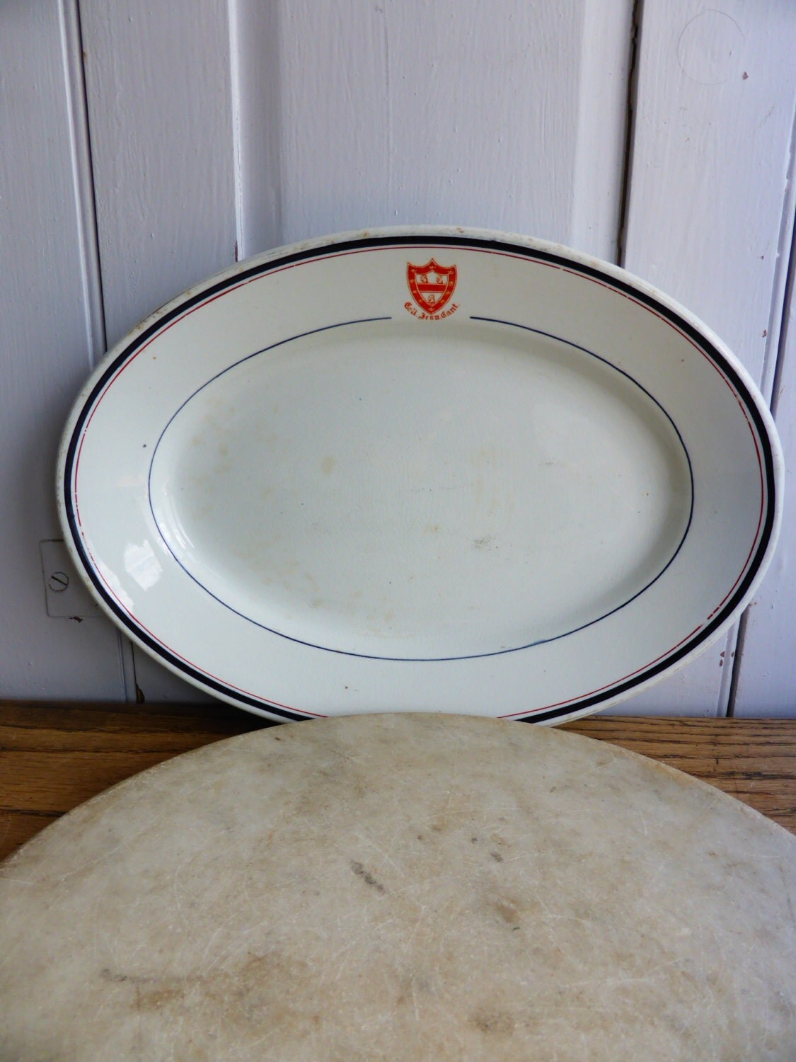 Vintage hotelware oval serving plate platter from Jesus College ...