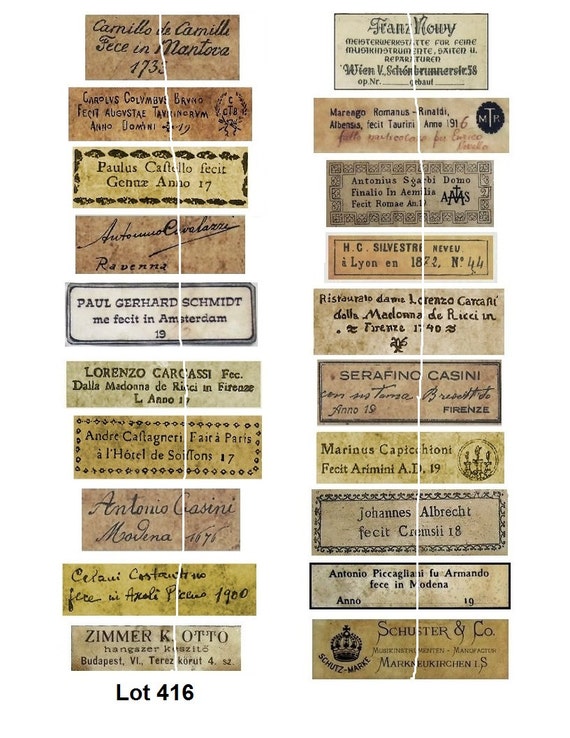 20 Reproduction Old Vintage Antique Violin Maker by EyeCandyLabels