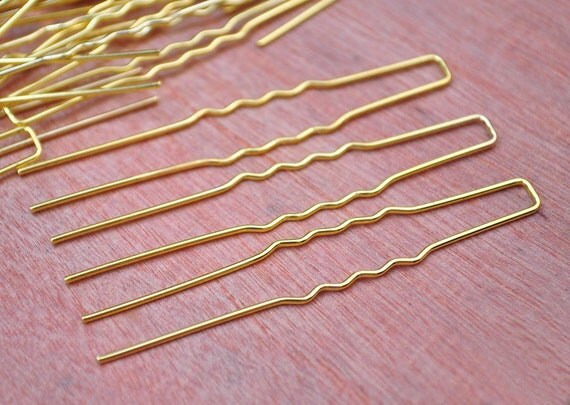 Gold U Hair Pin50 PC Gold Metal Hair Pins nickel and lead