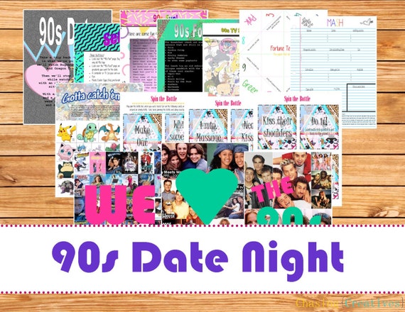 90's Date Night Printable Instant Download