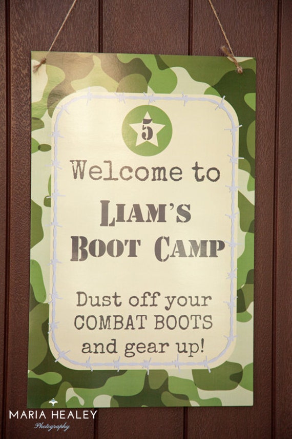 Items similar to Welcome Door Sign Banner Military Army Party Soldier ...