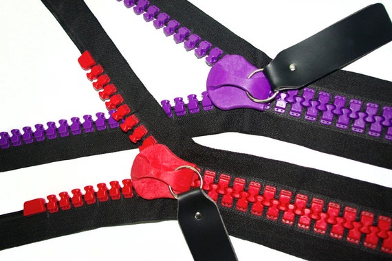 Giant ZIPPER in RED or PURPLE fully separating by orgXIIIorg