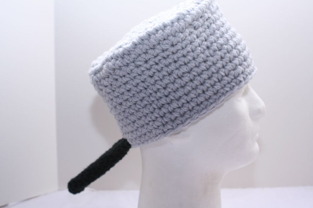 pot / pan hat handmade crocheted hat made to look like a pot
