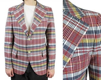 Red plaid blazer | Etsy