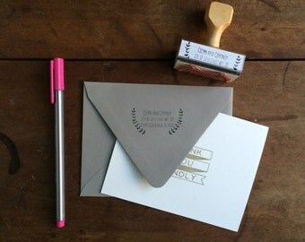 Branches Address Stamp Custom Rubber Stamp Woodland by tinoiseau