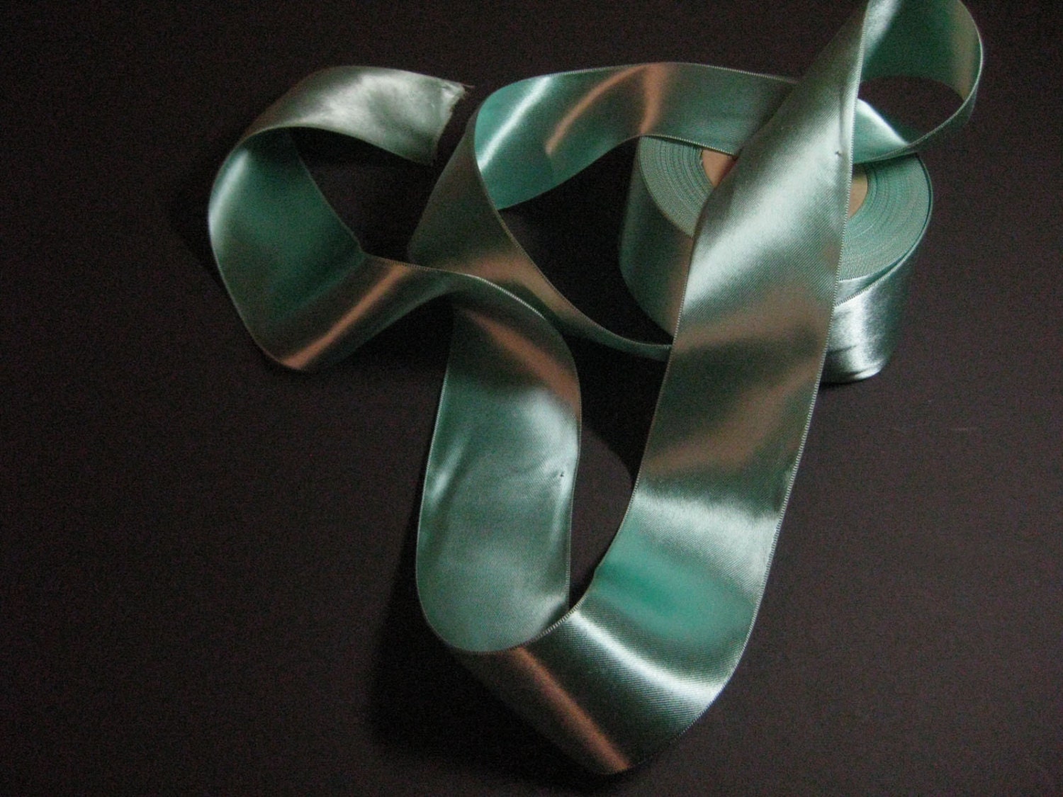 Aqua ribbon Aqua satin ribbon Double sided satin ribbon wide