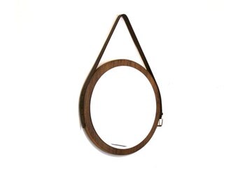 24 Round Mirror Belt Mirror. Mid-century Modern by PinkPianos