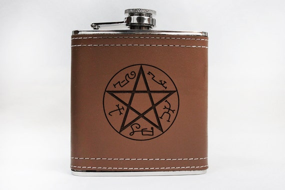 Items similar to SALE Supernatural Flask Devil's Trap 6 oz. Stainless ...