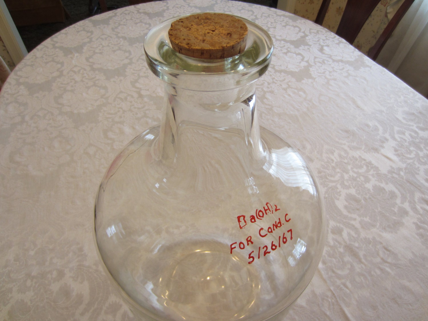 Vintage Pyrex Glass 5 Gallon 19L Laboratory Solutions Bottle