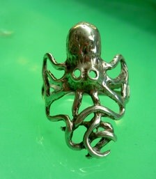 Quirky Vintage Sterling Octopus Ring Signed by Maker and 925 Mark ...