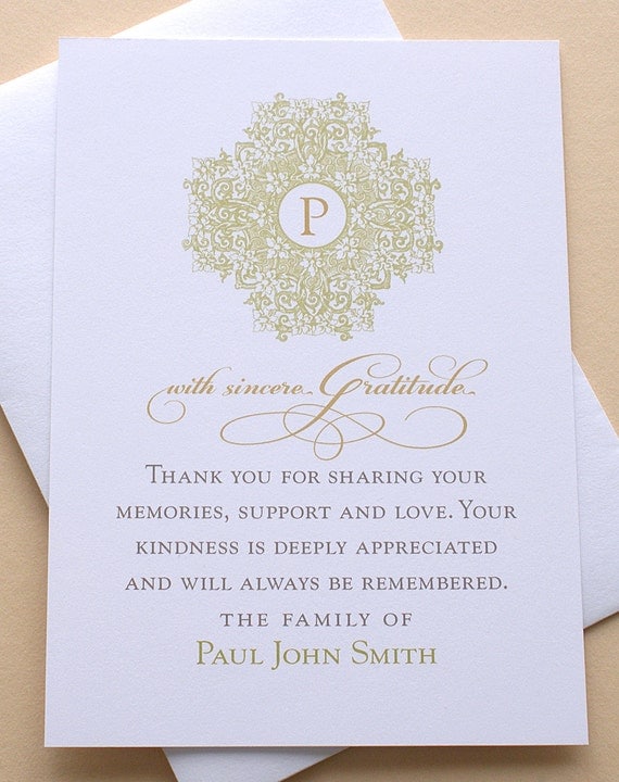 Funeral Thank You Cards with a Classic Design Custom FLAT
