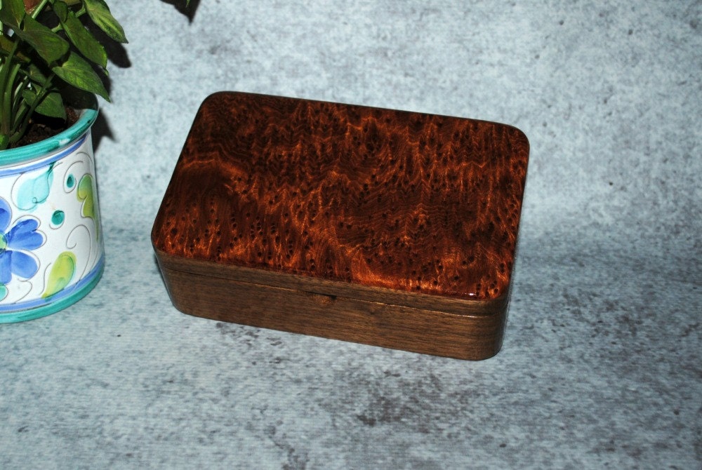 Wood Stash Box, Gift Box, Jewelry Box – Redwood Burl on Walnut ...