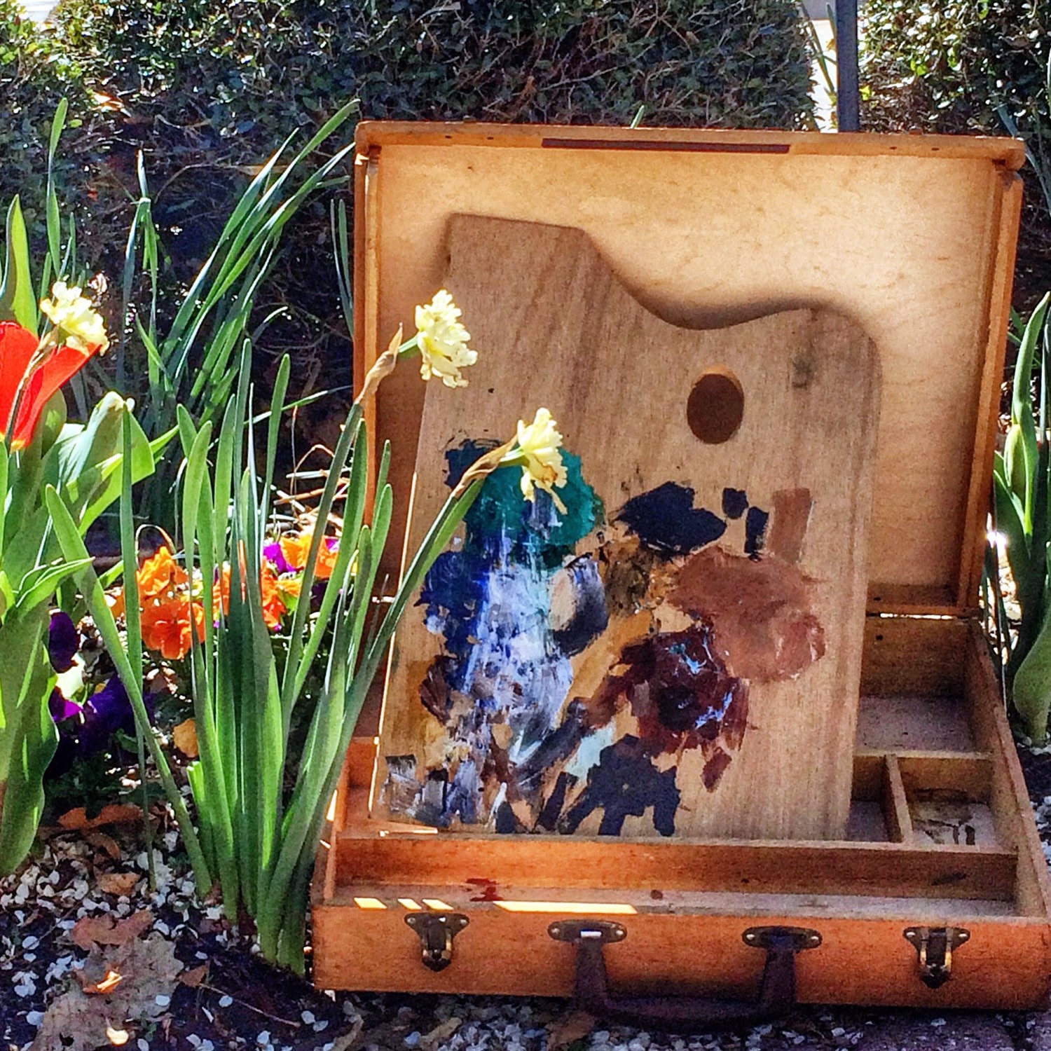 Vintage Artist’s Wooden Paint Box Palette Painter Vintage Art Supplies ...