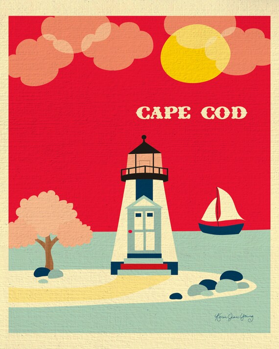 Cape Cod Art Print Cape Cod Skyline Cape Cod Wall Art MA