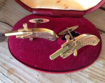 Vintage antique gold berloque 2mm pinfire derringer flintlock style ...