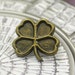 Metal Buttons Clover Metal Buttons Antiqued Brass Color