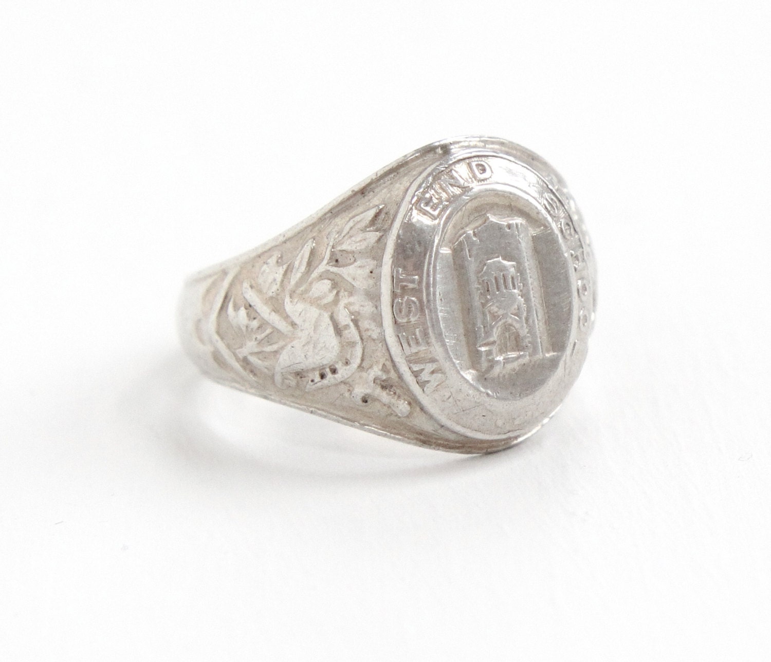 Sale Vintage Sterling Silver Class Ring Art by MaejeanVintage