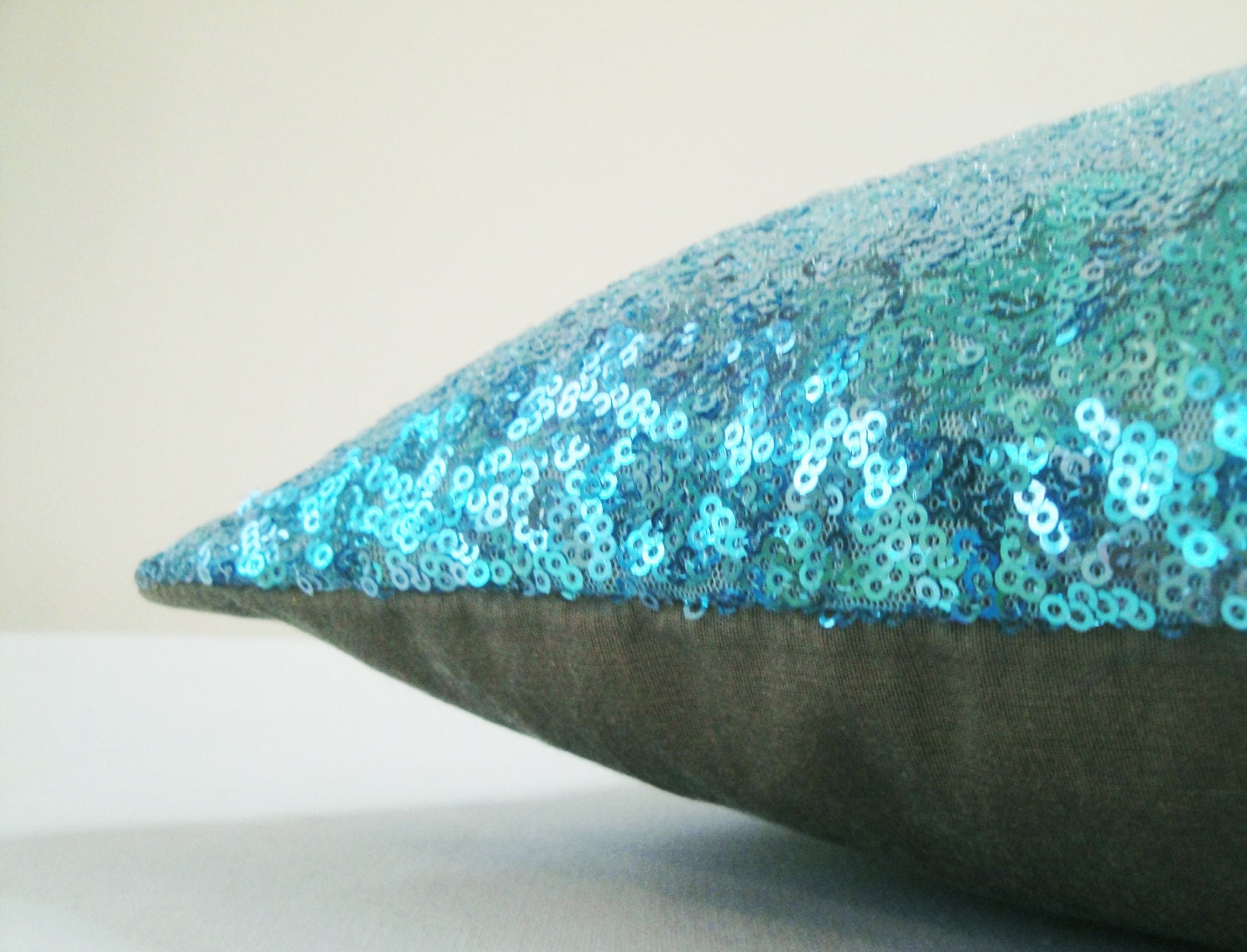 Shiny Turquoise Blue Pillow Cover Holiday Decor Sequin
