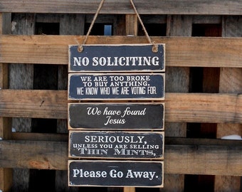 NO SOLICITING Wood Door Sign No.17NS - Order by 12/12 for Priority Mail ...
