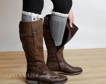 Unique grey boot toppers related items | Etsy