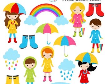 Rainy day clip art | Etsy