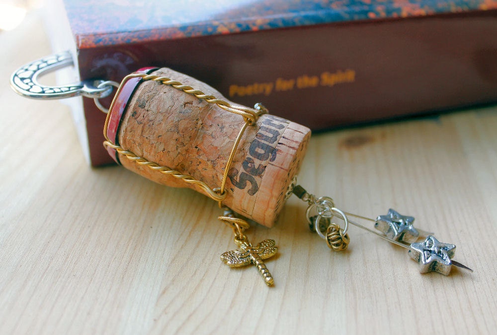 Book Jewelry Champagne Cork Bookmark by Helminiakvisions on Etsy