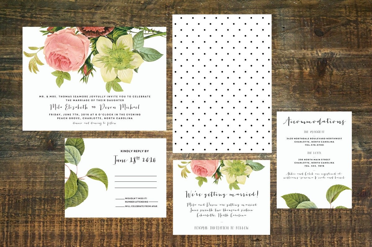 Garden Wedding Invitation | Ultra Thick Paper, Floral, Wedding ...