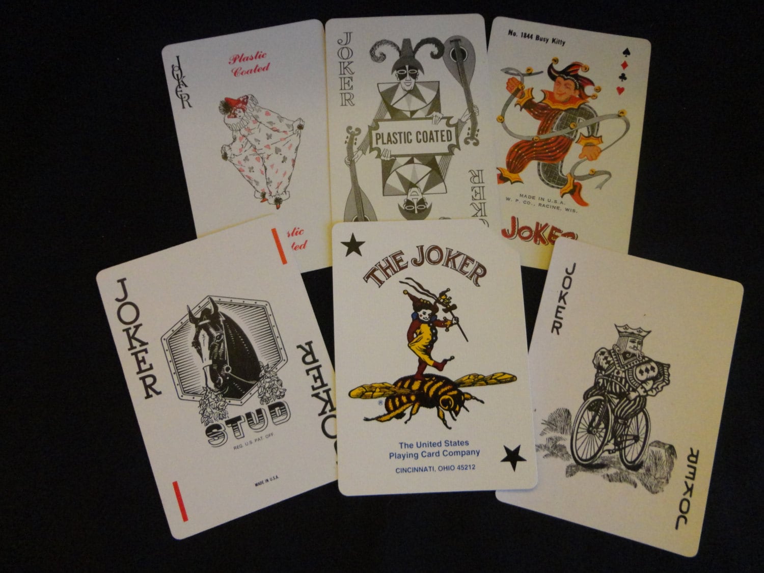 Vintage Joker Cards Six cards all by CountryCoveCreations