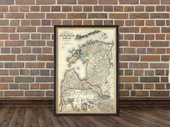 Old map of Eastland and Livland Map of Estonia and Latvia