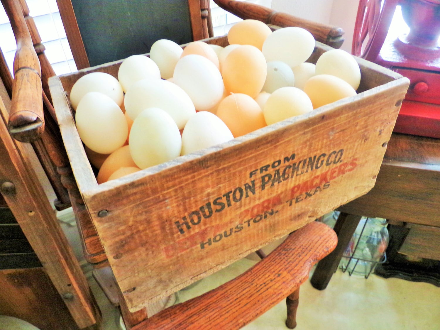 Vintage KQQL Rustic Wooden CRATE – Industrial Primitive Farmhouse BOX ...