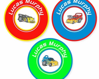 Race car name tags | Etsy