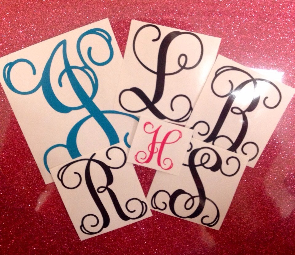 Single Letter Vine Monogram Vinyl Decal