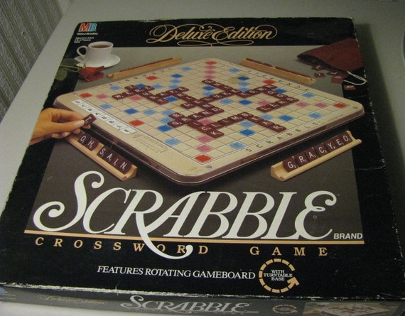Vintage 1989 Deluxe SCRABBLE Board Game With Original Burgundy