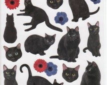 Unique black cat stickers related items | Etsy