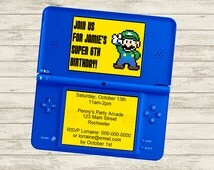 Popular items for nintendo invitation on Etsy