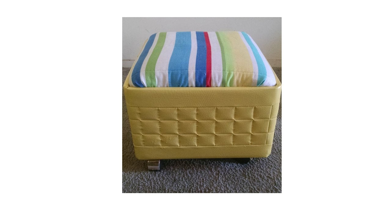 Mid-Century Storage Ottoman Sewing Box Atomic Footstool, Retro Storage ...