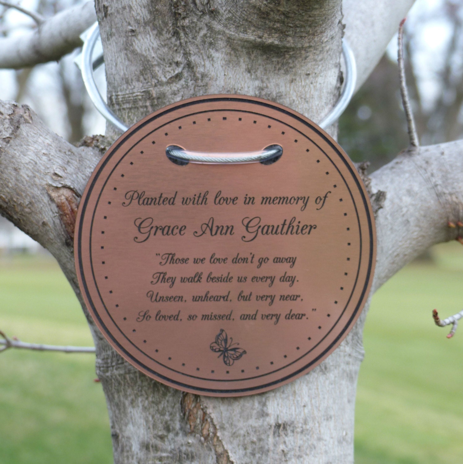 Tree Charm Tree Dedication Marker Tree Plaque Tree Tag